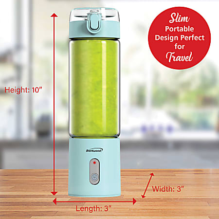 Brentwood 50 Watt 17 Oz Portable Battery Operated USB Chargeable Glass ...