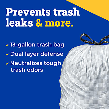 CloroxPro Glad ForceFlex Tall Kitchen Drawstring Trash Bags 0.9 mil 13 ...