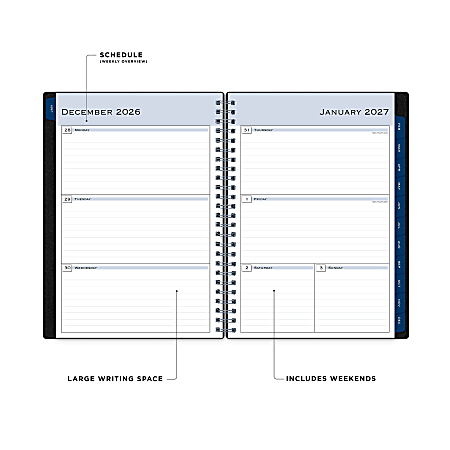2027 Passages Solid Black WeeklyMonthly Notes Planner 5.875x8.625 ...