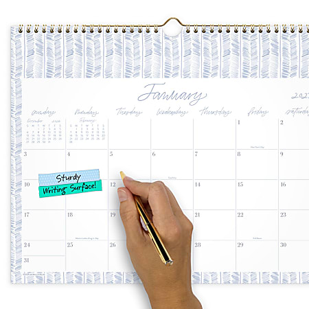 Leah Bisch for Mead Cambridge 2027 Monthly Wall Calendar Herringbone ...