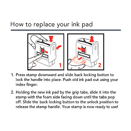 Custom 2000 Plus PrintPro Replacement Ink Pad 1 And 2 Color 55P 55D 1 916 x 2 38 - Office Depot