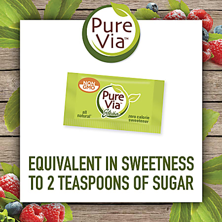 Pure Via Stevia Sweetener Packets 0.2 Oz Box Of 300 Packets - Office Depot