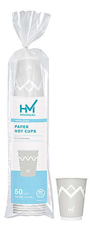 Highmark Insulated Hot Cups 12 Oz 42percent Recycled GrayWhite Pack Of ...