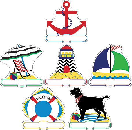 Barker Creek Chart And Accent Set 19 x 13 14 Nautical Chevron - Office ...