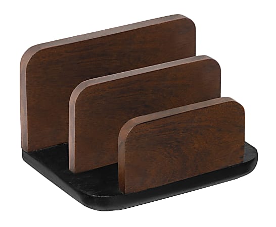 Realspace WoodMetal Letter Sorter 4 H x 6 14 W x 5 12 D WalnutBlack ...