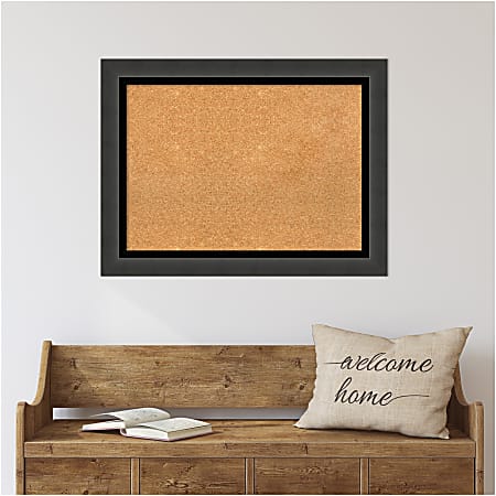 Amanti Art Cork Bulletin Board 33 x 25 Natural Tuxedo Black Polystyrene ...