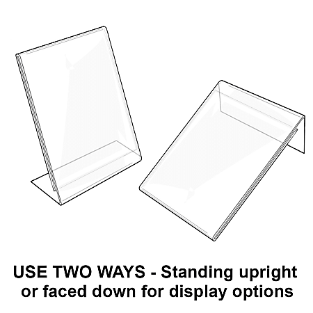 Azar Displays Acrylic L Shaped Sign Holders 11 x 8 12 Clear Pack Of 10 ...
