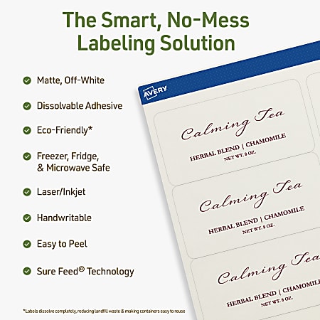 Avery Dissolvable Labels With Sure Feed Technology 94207 DWMP25 ...