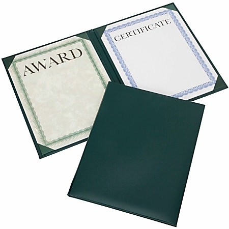SKILCRAFT Award Certificate Binder Letter 8 12 x 11 Sheet Size Green ...