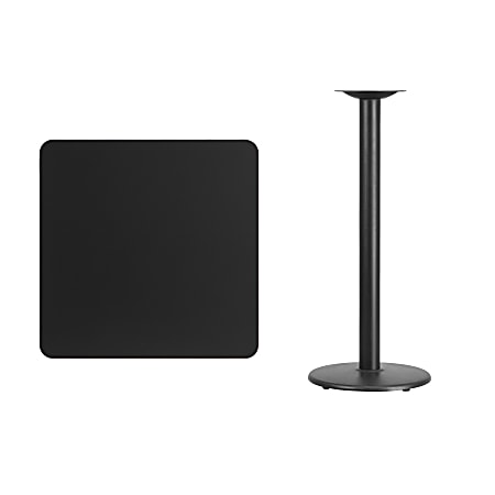 Flash Furniture Square Laminate Table Top With Round Bar Height Table ...
