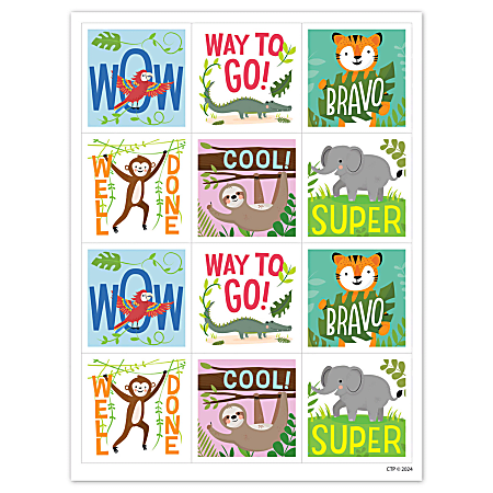Creative Teaching Press Reward Stickers Jungle Friends 60 Stickers Per ...
