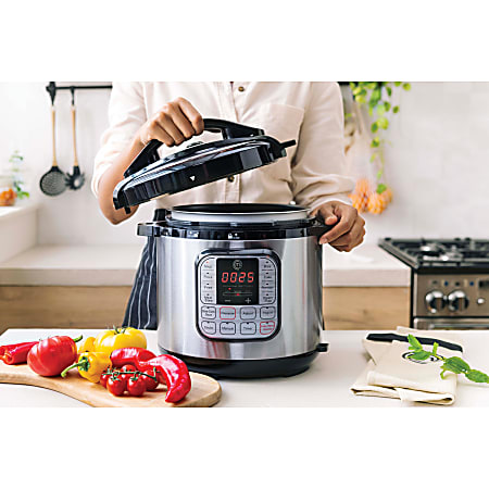 MasterChef 1000W 10 In 1 Multicooker 6.3 Qt BlackSilver - Office Depot