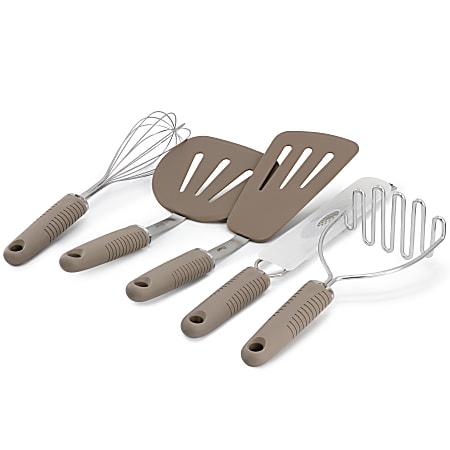 Oster Newcrest 5 Piece Prep And Cook Kitchen Tool Set Taupe - Office Depot