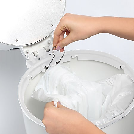 Bubula Steel Diaper Pail 25 H x 11 38 W x 11 38 D White - Office Depot