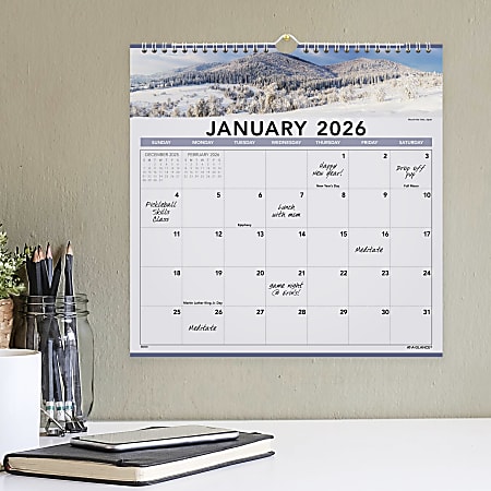 AT A GLANCE 2026 Landscape Monthly Wall Calendar Medium 12 x 12 ...