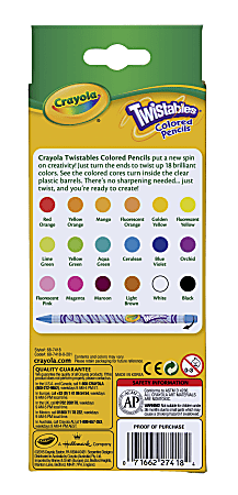 Crayola Twistables Color Pencils Assorted Colors Set Of 18 ODP Business Solutions