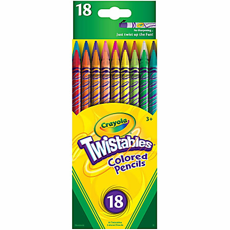 Crayola Twistables Color Pencils Assorted Colors Set Of 18 - Office Depot
