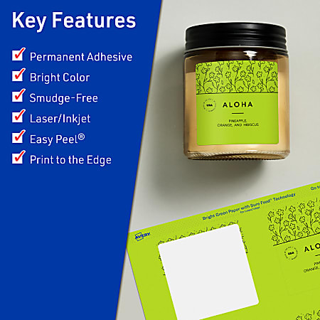 Avery Print To The Edge Labels With Sure Feed Technology And Easy Peel ...