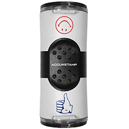 ACCU STAMP Dual Message Round Stamp SmileThumbs Up - Office Depot