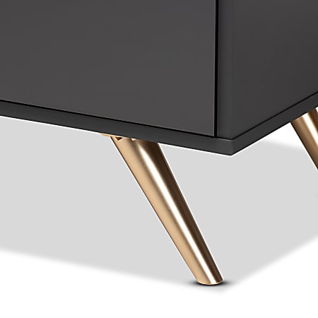 Baxton Studio Kelson 5 Drawer Chest 46 18 H x 32 12 W x 15 34 D Dark ...