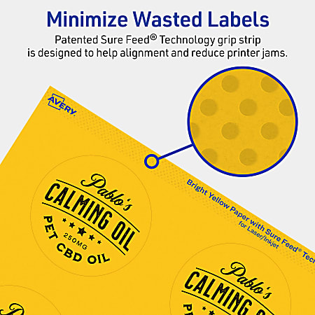 Avery Print To The Edge Labels With Sure Feed Technology And Easy Peel ...