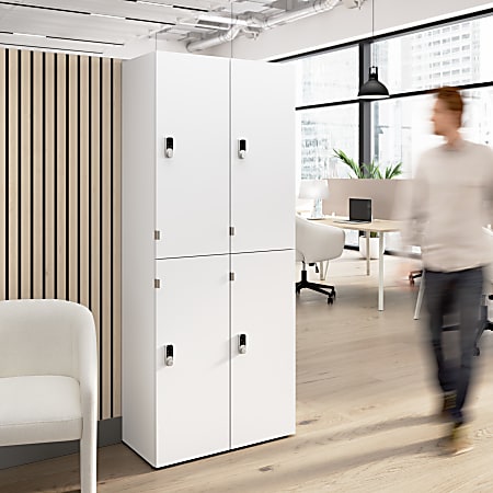Bush Business Furniture Assure Two Tier 4 Door Storage Lockers with ...