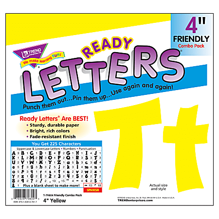 TREND Ready Letters 4 Friendly Combo Yellow Set Of 3 Packs - Office Depot