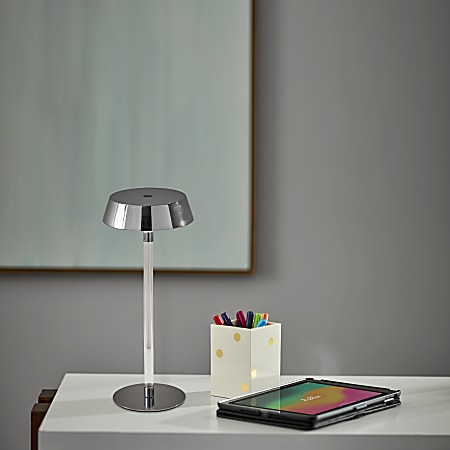 Adesso Orla LED Cordless Table Lamp Shiny ChromeClear Acrylic - Office ...