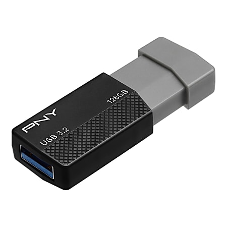 PNY USB 3.2 Flash Drive 128GB Black - Office Depot