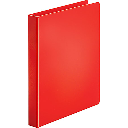 Business Source Basic 3 Ring Binder 1 Round Rings Red - ODP Business ...