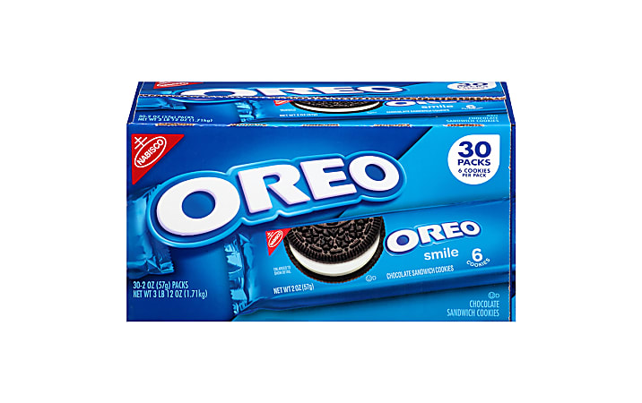 Nabisco Single Serve Oreo Cookies 2 Oz Pack Of 30 - Office Depot