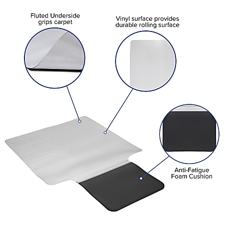 Flash Furniture Sit Or Stand Anti Fatigue Mat 36 x 53 BlackClear ...