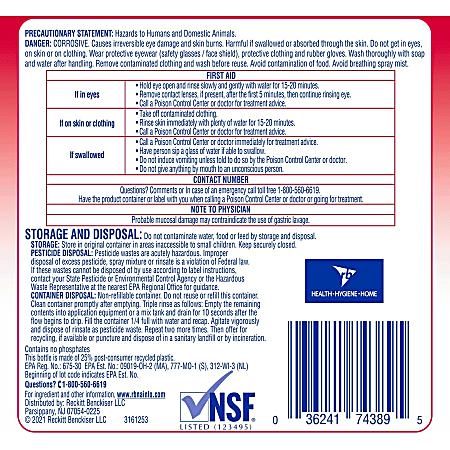 Lysol Professional No Rinse Sanitizer Concentrated Liquid 1 Gallon ...