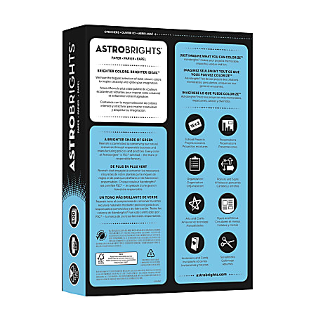 Astrobrights Color Multi Use Printer Copy Paper 1 Ream Lunar Blue ...