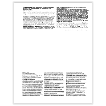 ComplyRight W 2 Tax Forms 3 Up W Style Employee s Copies B C 2 Combined ...