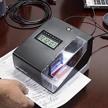uPunch Digital Time Clock And Date Stamp Bundle Unlimited Employees 8 H ...
