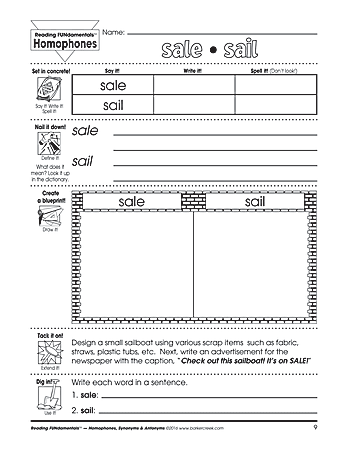 Barker Creek Grammar Activity Book Homophones Synonyms And Antonyms ...