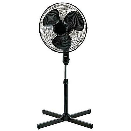 Optimus 16 Adjustable Oscillating Stand Fan Black - Office Depot