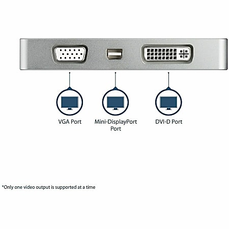 StarTech.com USB C Multiport Adapter With Aluminum Housing 0.6 x 2.2 x ...