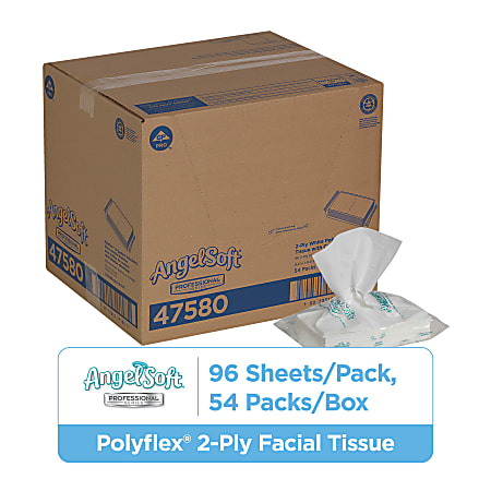 Angel Soft Professional Series 2 Ply Facial Tissue Polyflex Pack White ...