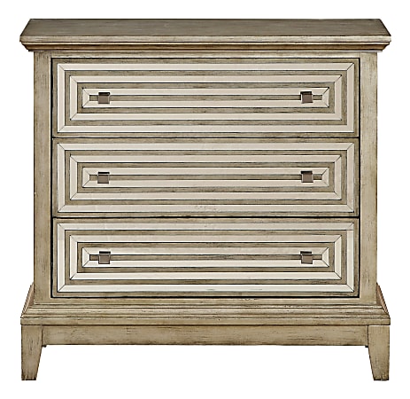 Coast to Coast Metallic 3 Drawer Chest 32 12 H x 34 W x 14 D - Office Depot