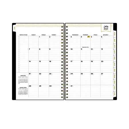 2024 2025 Day Designer WeeklyMonthly Planning Calendar 5 x 8 Black July ...