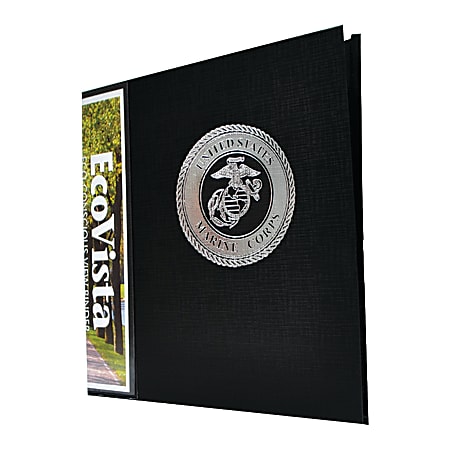 EcoVista USMC Binder By Aurora® GB, 8 1/2" x 11", 3" Rings, Black