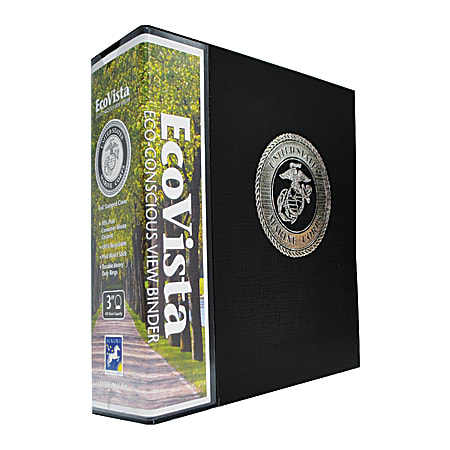 EcoVista USMC Binder By Aurora GB 8 12 x 11 3 Rings Black - Office Depot