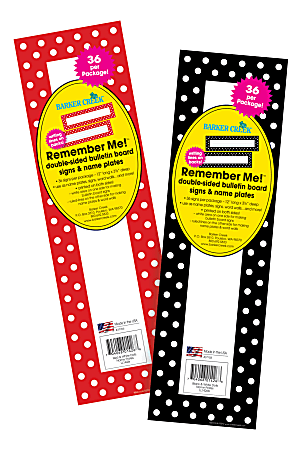 Barker Creek Double Sided Name Plates 12 x 3 12 Dots Pack Of 36 Plates ...