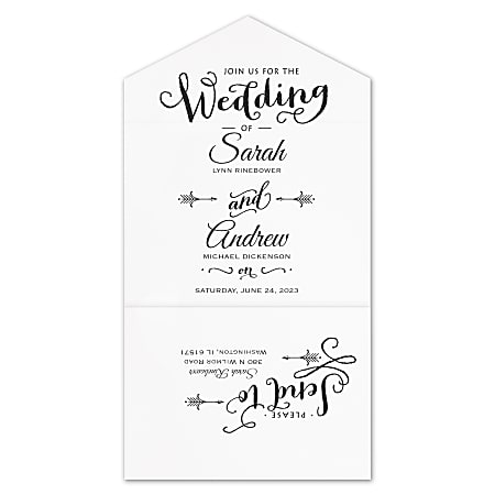 Custom Premium Wedding Event Invitations 6 x 15 38 Loves Arrow Box Of ...