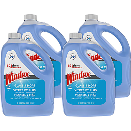 Windex Glass Multi Surface Cleaner 128 Oz Bottle Case Of 4 - Office Depot