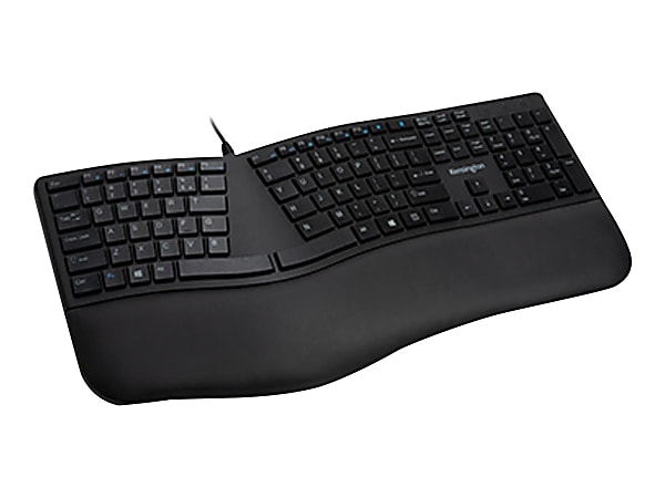 Kensington Pro Fit Ergo Wired Keyboard Keyboard USB US black - Office Depot
