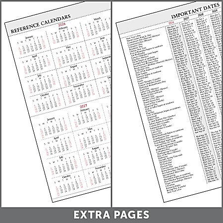 Office Depot Brand Daily Planner 4 x 6 Black January 2026 to December ...