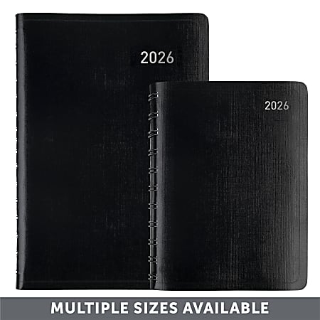 Office Depot Brand Daily Planner 4 x 6 Black January 2026 to December ...